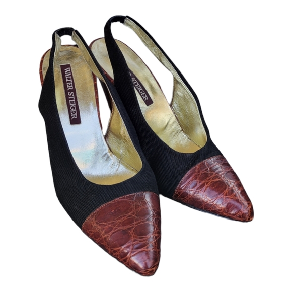 Walter Steiger | Shoes | Vintage Walter Steiger Brown Crocodile Print ...
